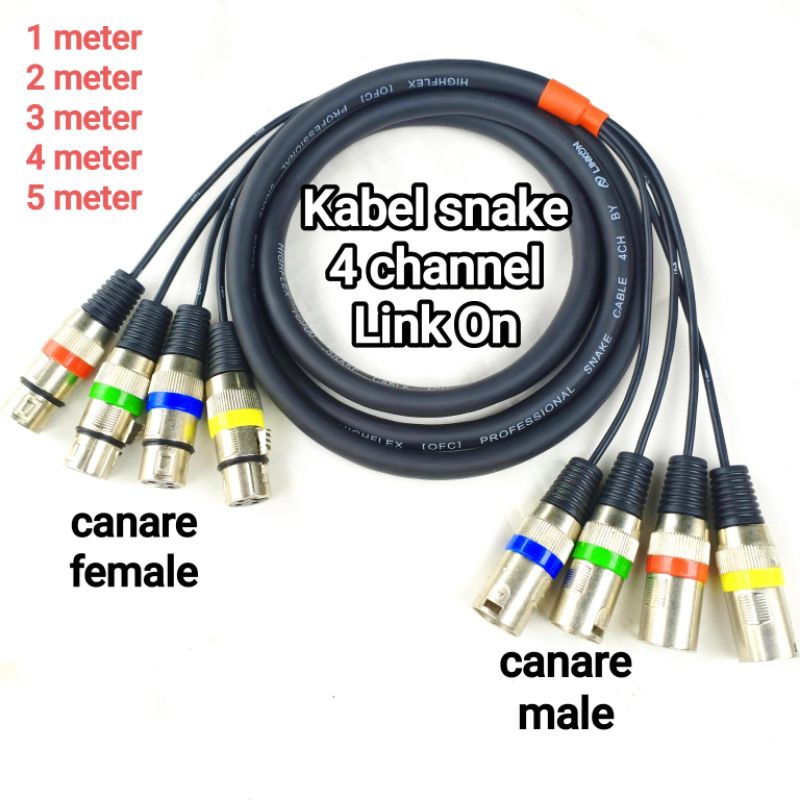 CABLE SNAKE 4 CHANNEL LINK ON COMPLETE CANON MALE TO FEMALE CANARE JACK ...