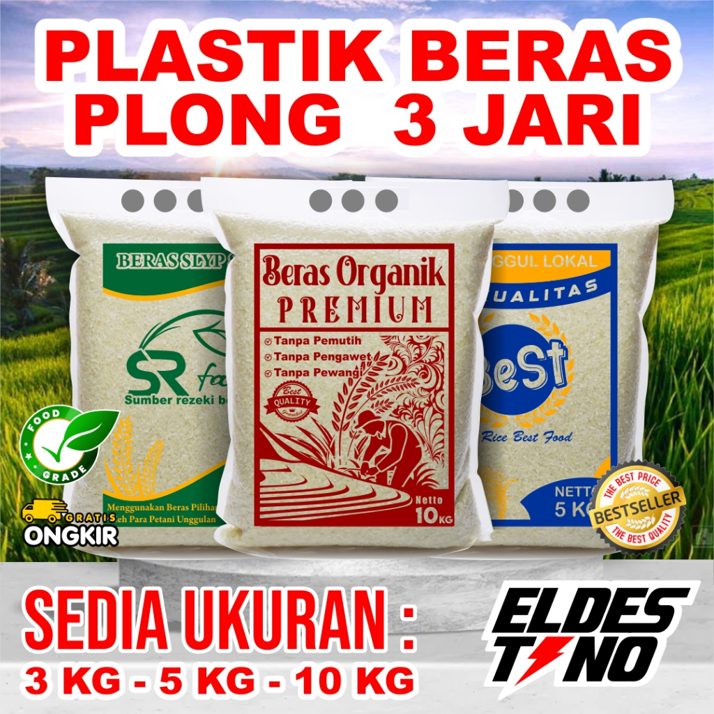 Plastic plong 3 fingers rice holes 3kg 5kg 10kg | Shopee Malaysia
