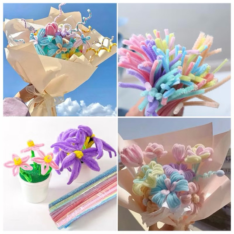 Anna-5 pcs Pastel Mercy Wool Wire/pipe cleaner/toy wool wire/bouquet ...