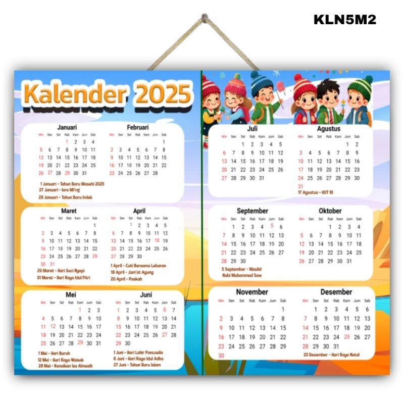 HIASAN DINDING 2025 year CALENDAR A3 size (40x30 cm) Wall decoration ...