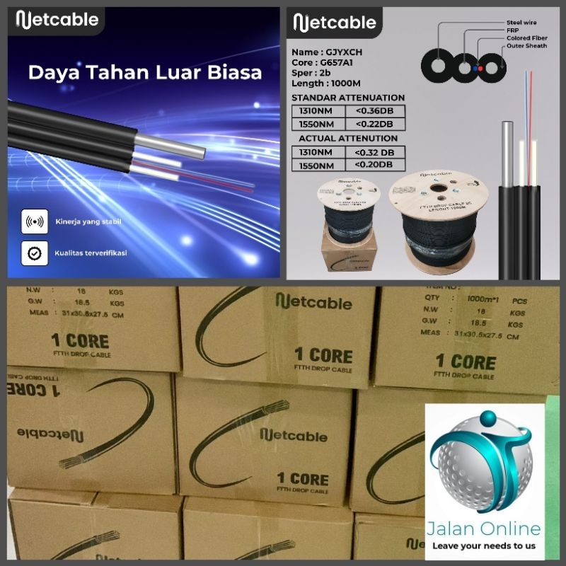 Dropcore 2 core 3 alternating Fiber Optic Cable 2core 3sealing 1000M ...