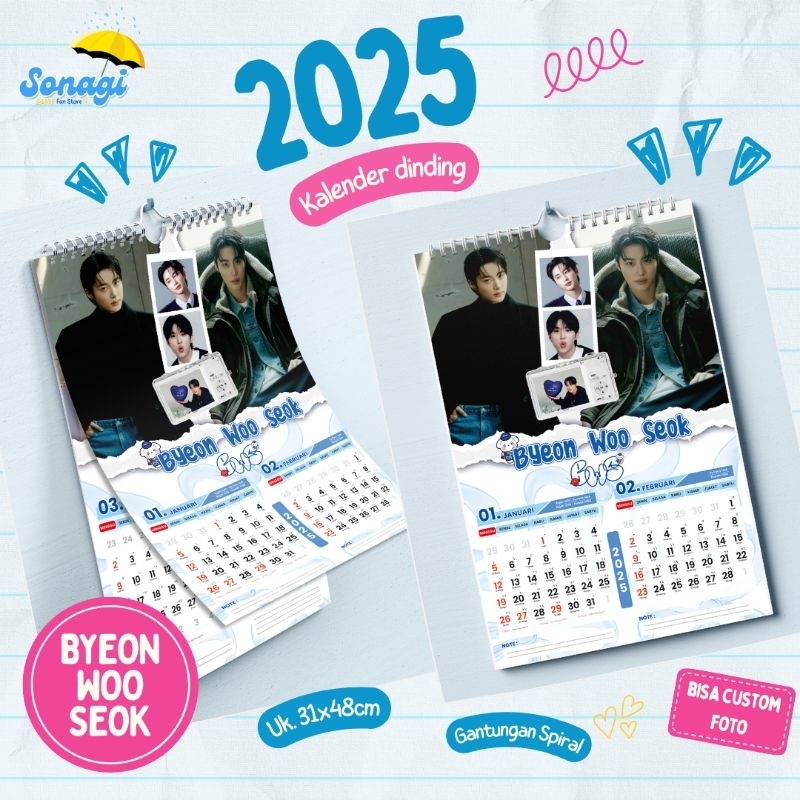 [2025] Byeon Woo Seok/BWS/Custom/KPOP Wall Calendar | Shopee Malaysia