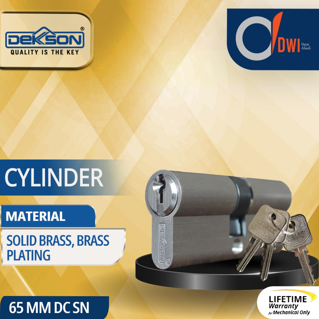 Cylinder DEKKSON CYL DC DL65MM SN DC DL CYLINDER Lock 3 Dekson keys ...