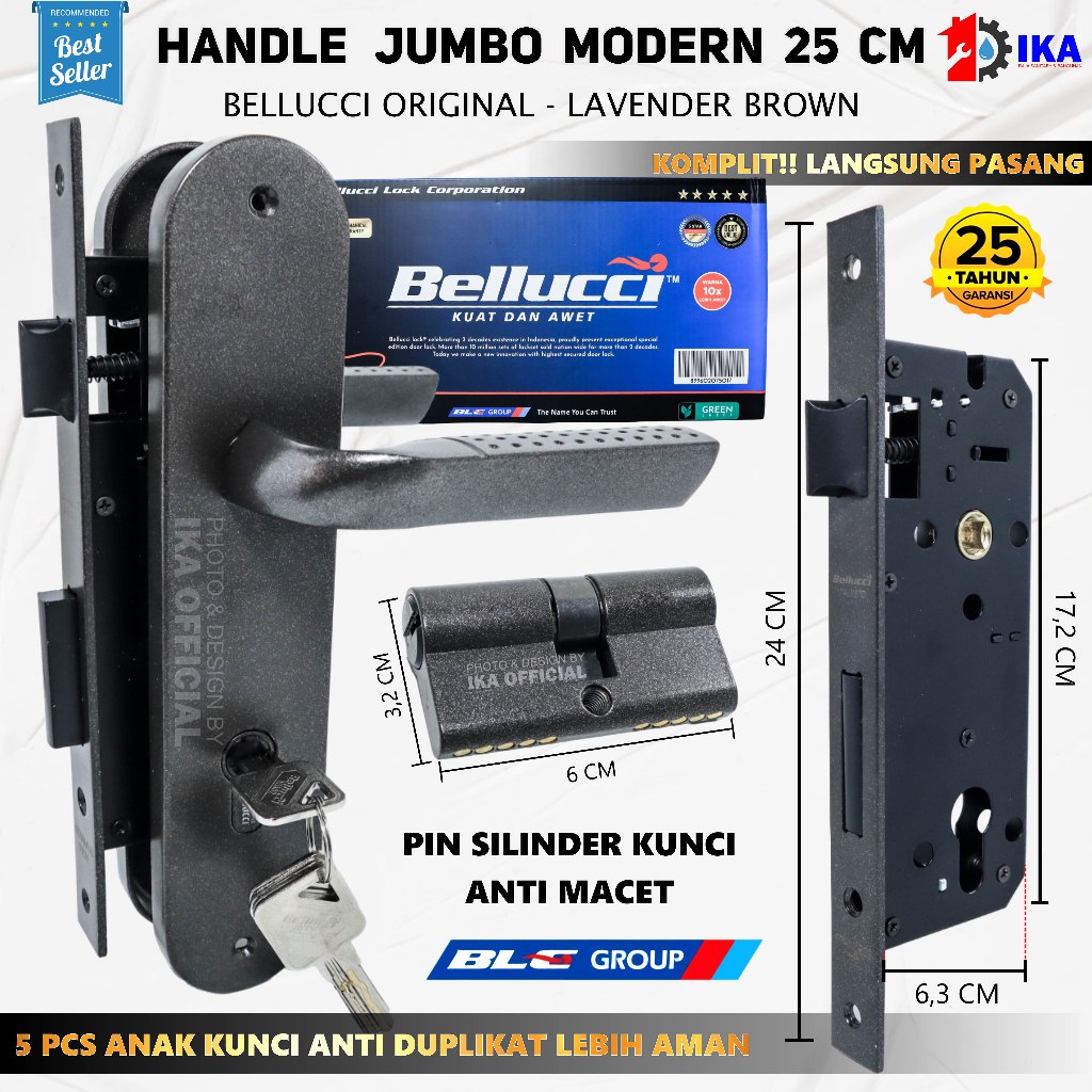 Bellucci LAVENDER BROWN HANDLE 25 CM GREEN LABEL / LUXURY ELEGANT ...