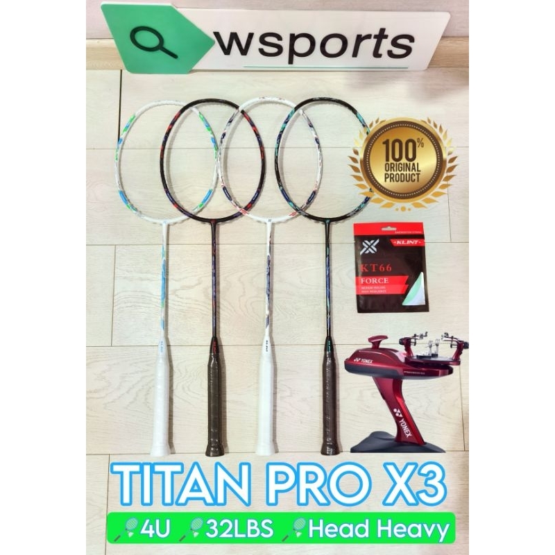 Original Klint TITAN PRO X3 Badminton Racket 33LBS | Shopee Malaysia