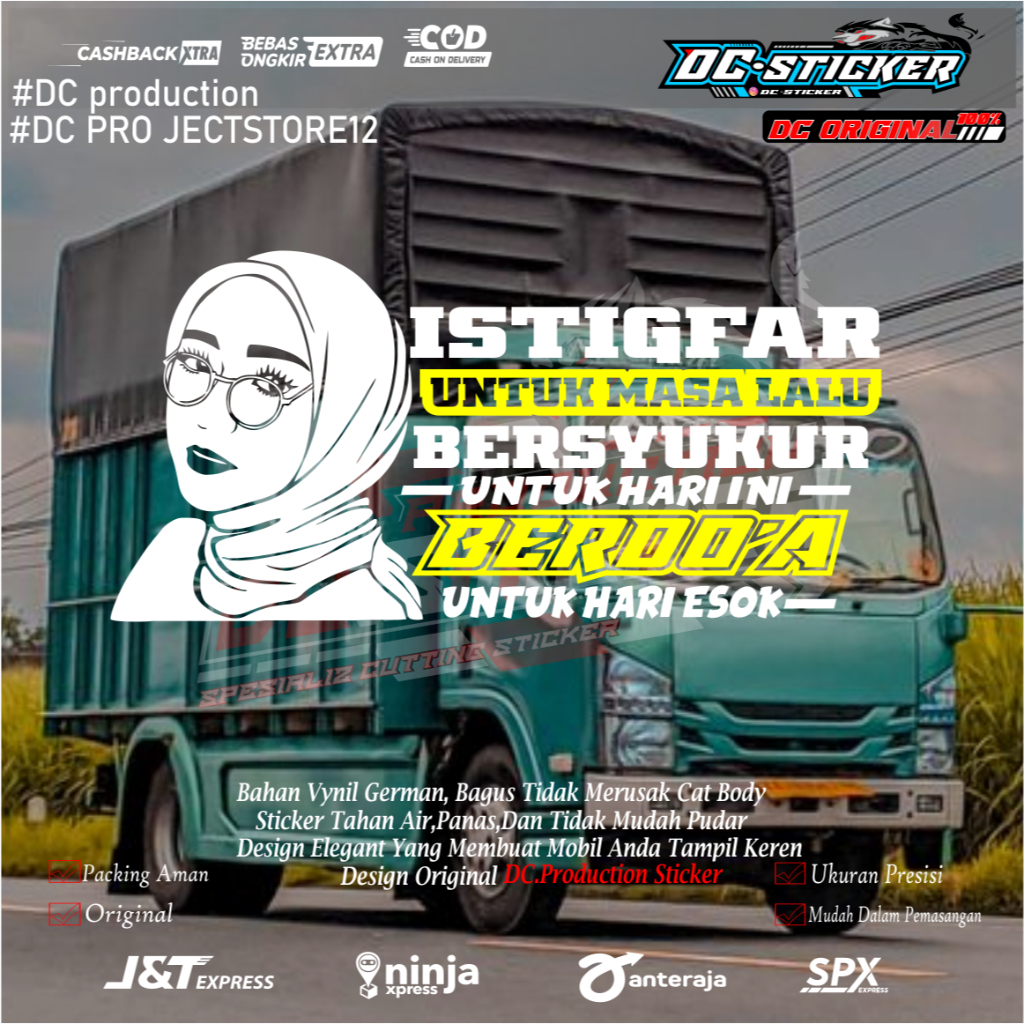 Canter TRUCK SIDE GLASS STICKER GLASS STICKER ISTIGFAR WORDS STICKER ...