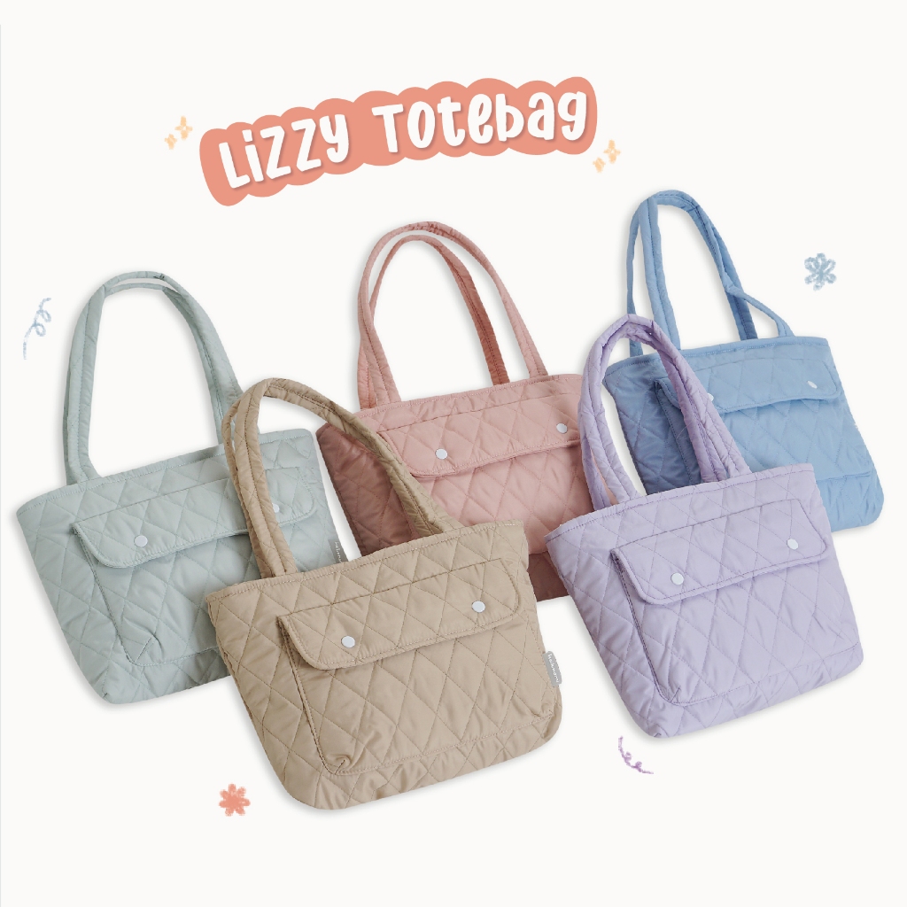 Lizzy Totebag puffy Quilted With 1 Extra front Pocket | Tote Bag with 1 ...