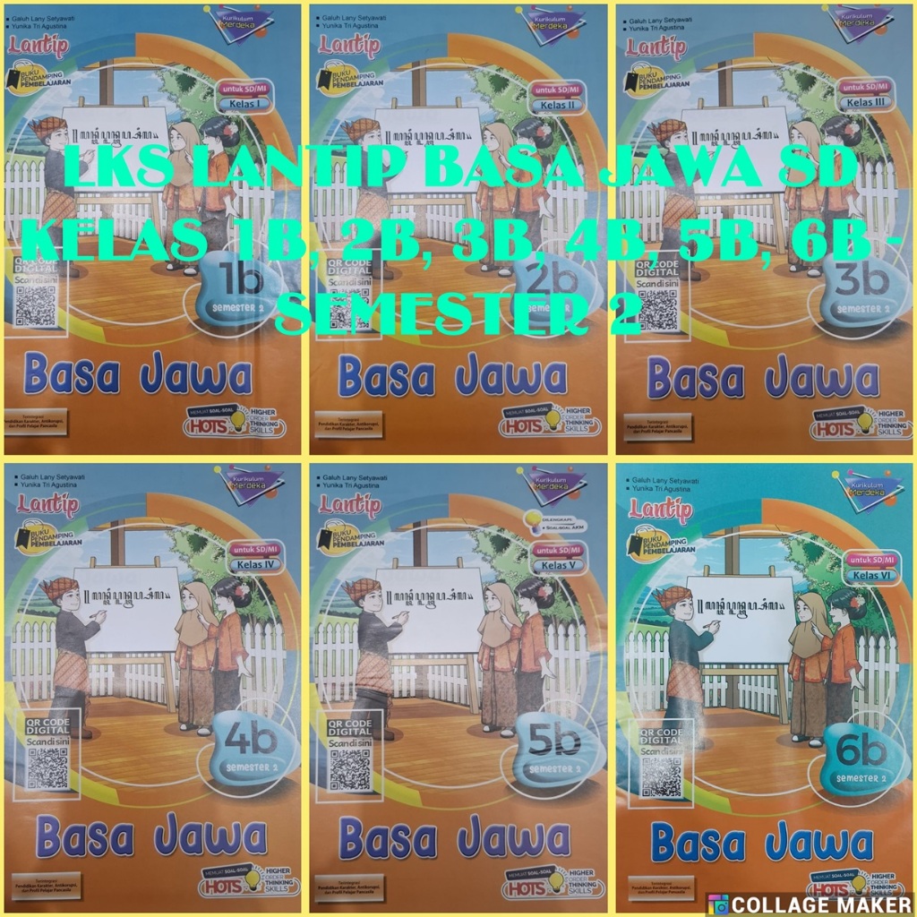 Elementary School Javanese Lantip Worksheets for Classes 1B, 2B, 3B, 4B ...