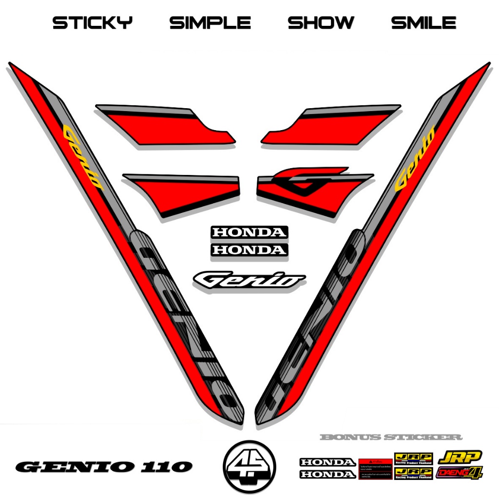 Honda GENIO 110 STICKER / MOTIF 1 / GENIO STRIPPING / GENIO VIRAL 2024 ...