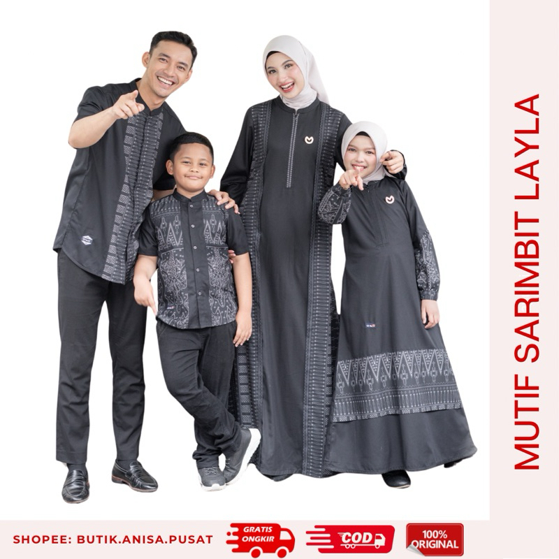 MUTIF Sarimbit Layla ANTHRACITE BLACK 2025 Sarimbit Family Gamis Layla ...