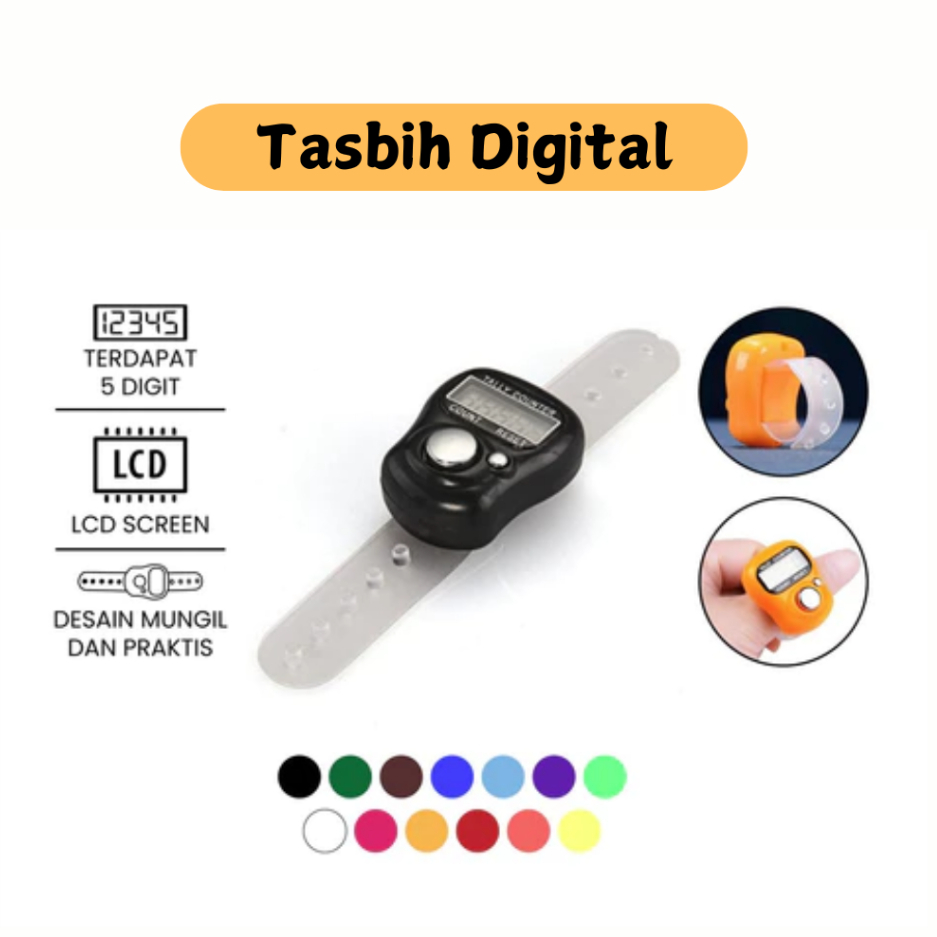 Mini Digital Tasbih OPP Tally Counter Digital Finger Tasbeh Counting ...