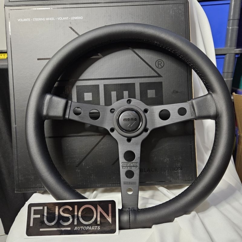 Racing Steering Wheel Momo Prototype Black Edition Leather 14 Inch ...