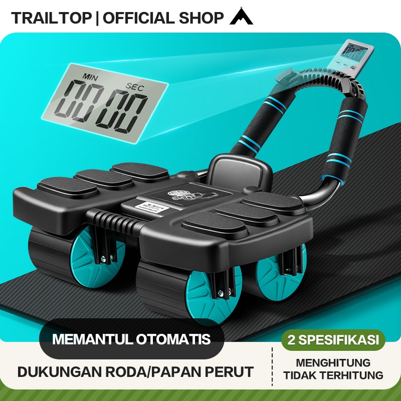 Trailtop Ab Wheel Plank Trainer Ab Roller 4 Wheels Automatic Rebound ...
