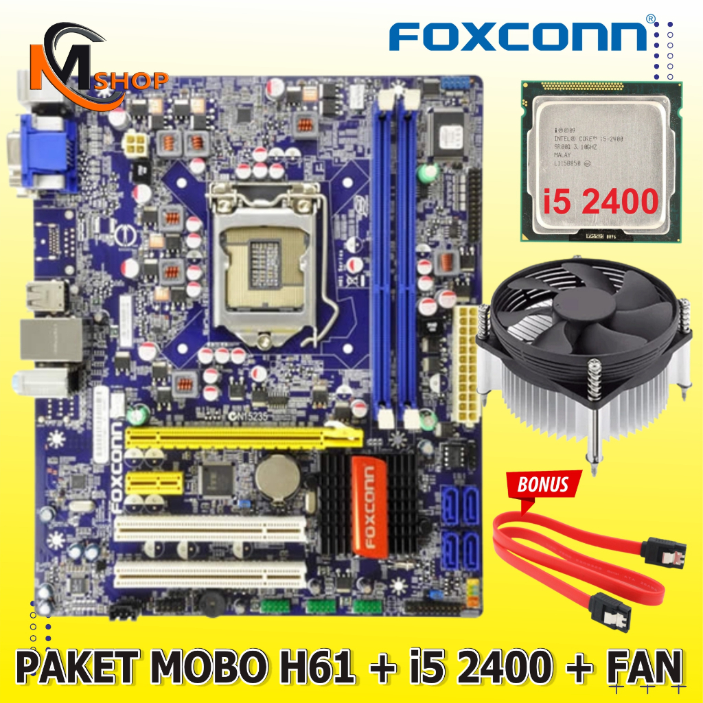 Mobo Intel H61 LGA 1155 DDR3 Motherboard Mainboard Package + Core i5 ...