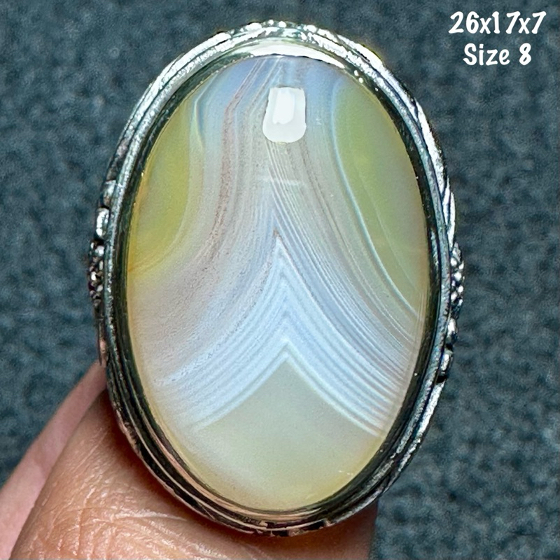 Sulaiman Junder Crystal Natural Agate Ring (original Natural) | Shopee ...