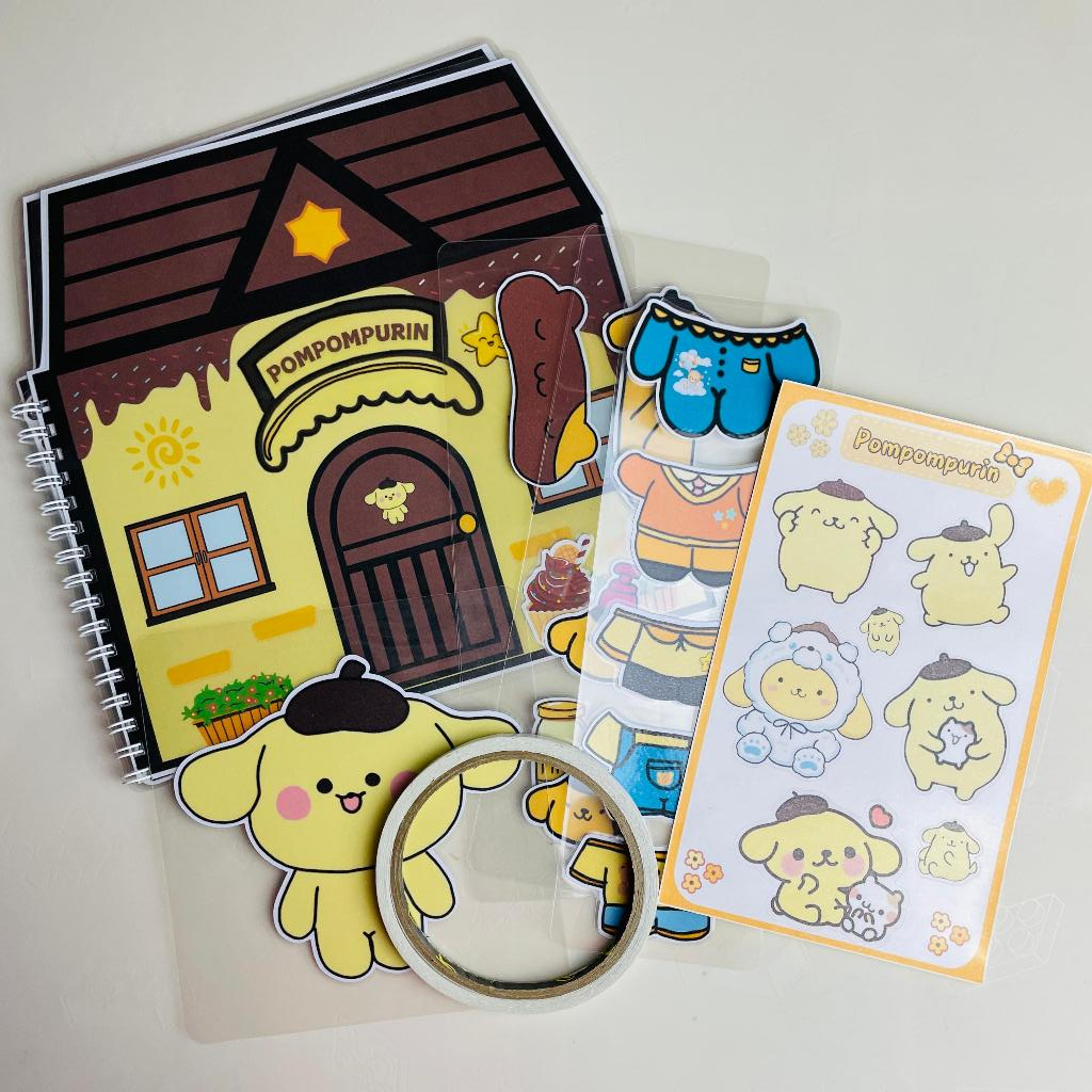 Paper Doll Sanrio Pompompurin Educational Toy for Disassembling and ...