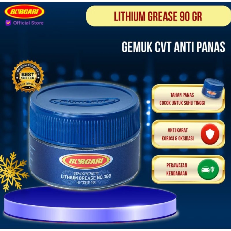 GRIS CVT MOTORCYCLE GREASE STAMP HI TEMP BURGARI LITHIUM SEMI SYNTHETIC ...