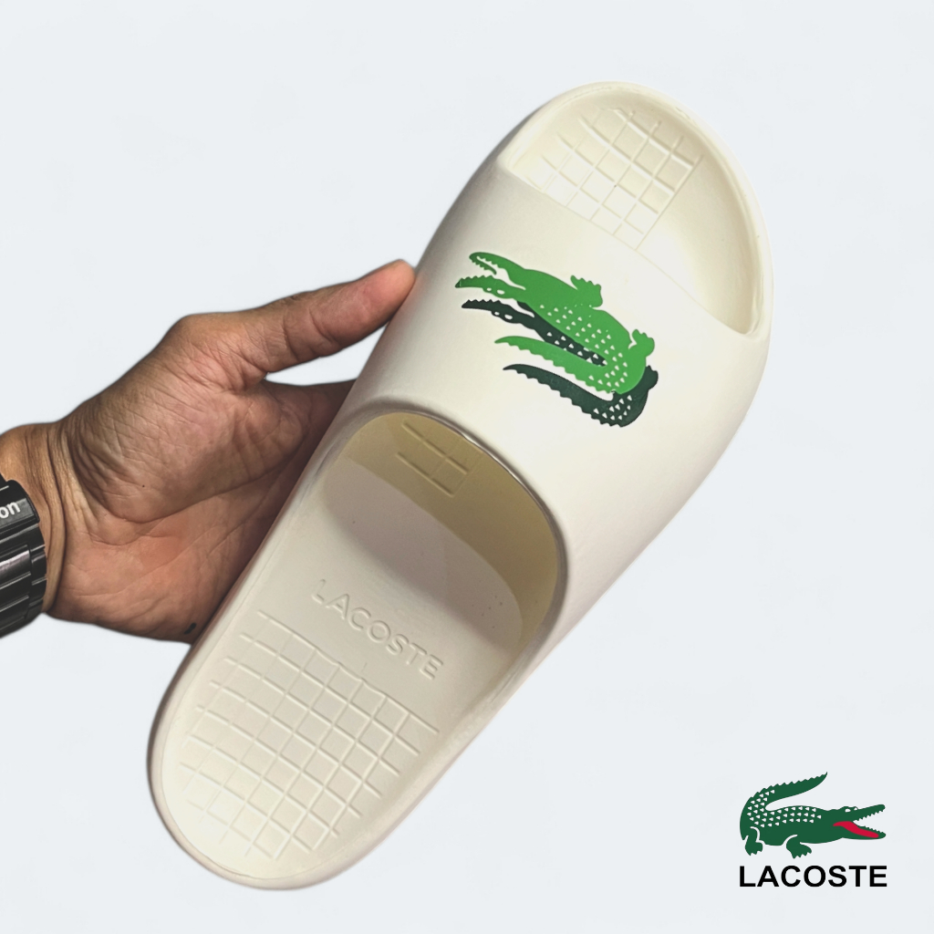 Lacoste Men's Croco Slide Sandals Latest Luxury Premium Rubber Slide ...