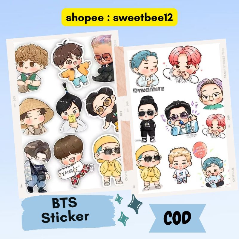 Chibi BTS Cute Kpop Cartoon Sticker A6 | Shopee Malaysia