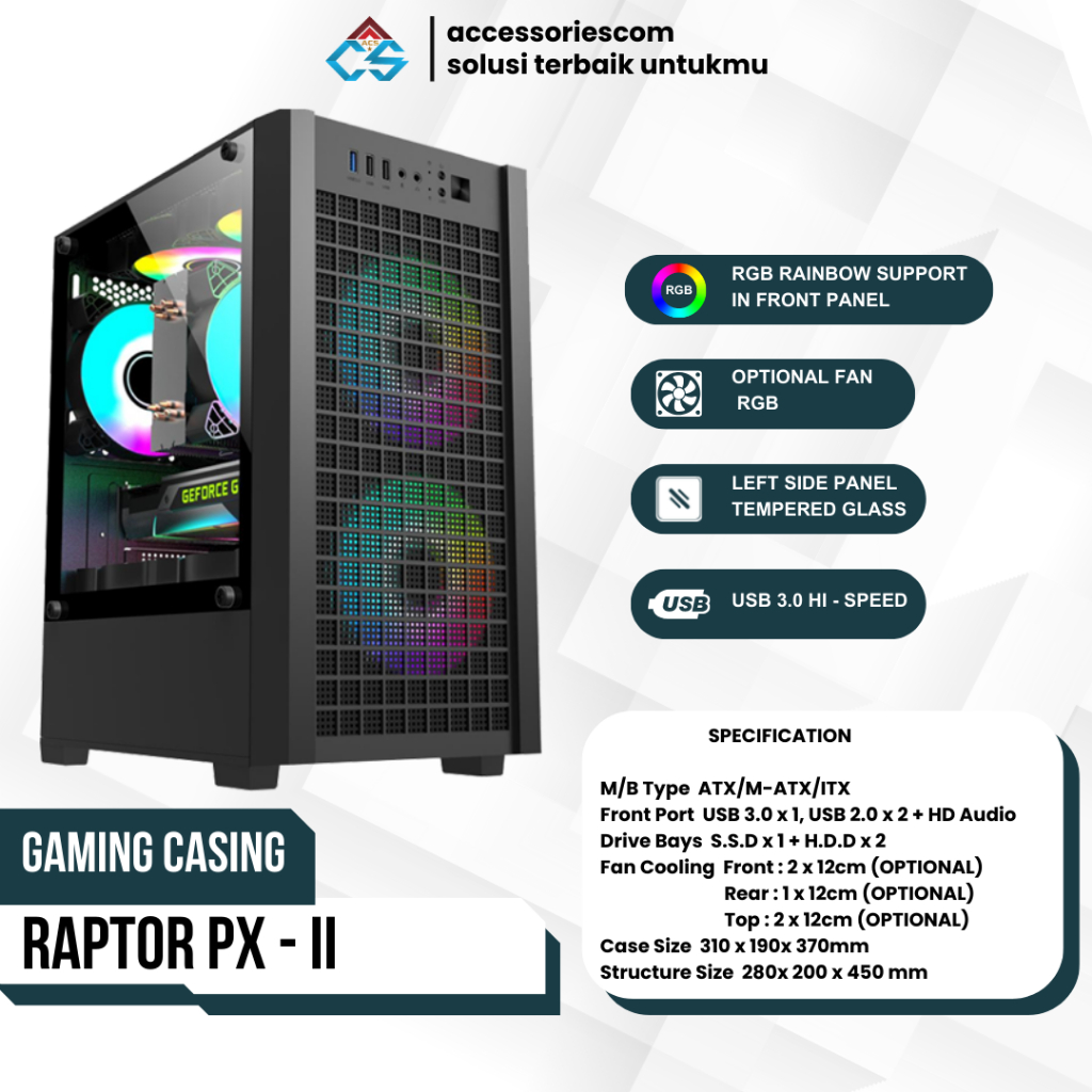 Raptor PX2 Gaming Case - M-ATX/ITX - Gaming Case | Shopee Malaysia