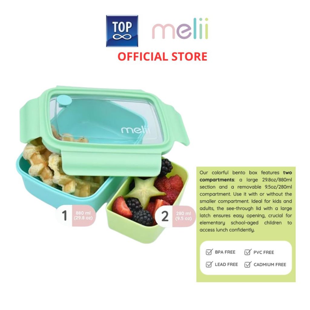 Melii Baby Bento Box with Divider - BPA Free Removable Children's ...