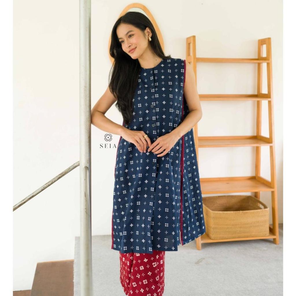Seia | Shasta LONG VEST BATIK | Shopee Malaysia