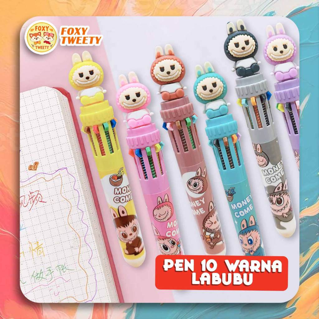 10 Color Funny Labubu Character Ballpoint Pen | Shopee Malaysia
