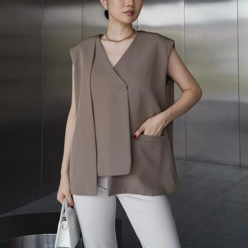 Hanny Vest Outer Women's Vest Oversized Korean Style Outer Top | Shopee ...