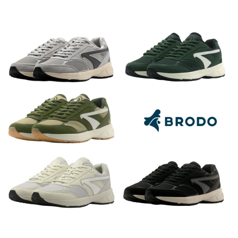 Brodo Ace Nova Ows Sneakers Original Gray Cream Savana Olive Black Moss Green | Shopee Malaysia