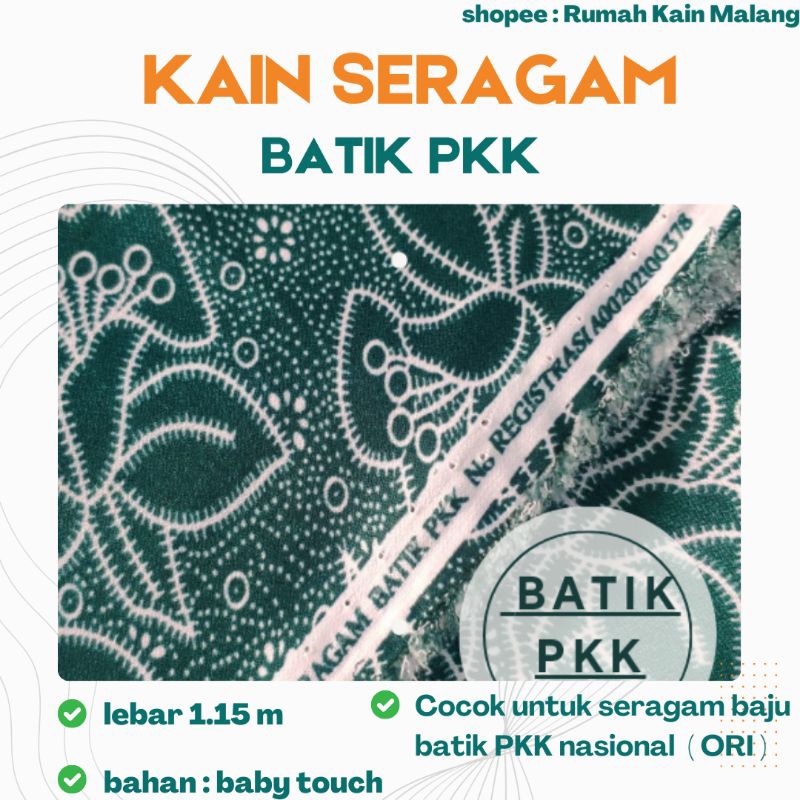 National PKK BATIK UNIFORM FABRIC (PRICE PER 0.5 METER) | Shopee Malaysia