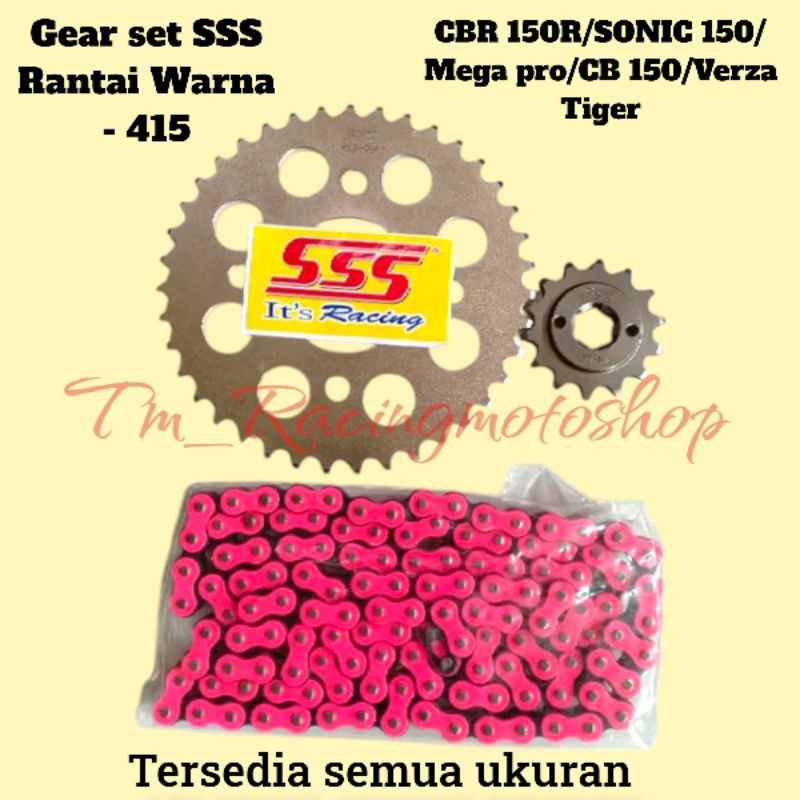 Gear 1 set sss 415 36 S/D 40 color chain cbr 150r sonic 150 mega pro ...