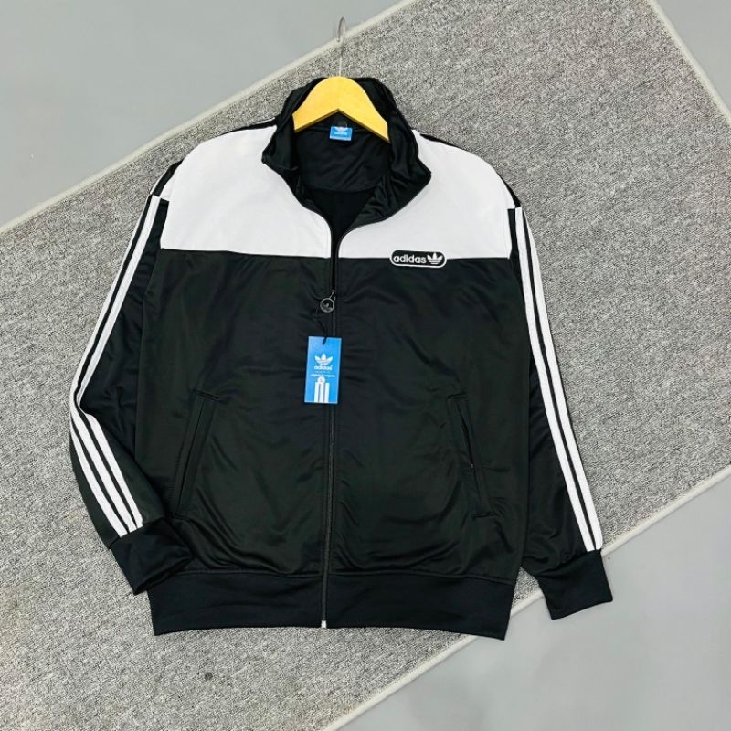 HITAM PUTIH Adidass TRACKTOP JACKET WHITE BLACK SPEZIAL LOGO BORDIER ...