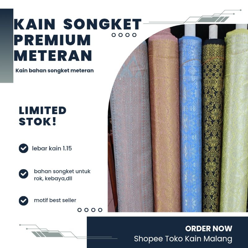Songket cloth | Semi PALEMBANG MOTIF SONGKET MATERIAL/AMINATION MOTIF ...