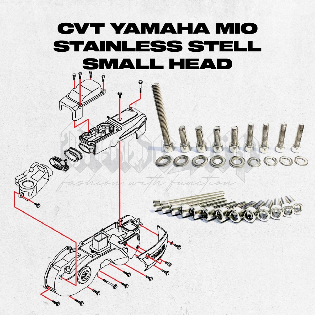 Yamaha MIO SMILE SPORTY STAINLESS STELL 201 SMALL HEAD ANTI-RUST CVT ...