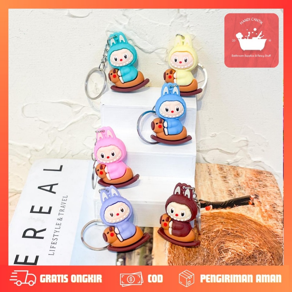 GANTUNGAN Labubu Rising capybara keychain GK-1777 / Cute labubu ...