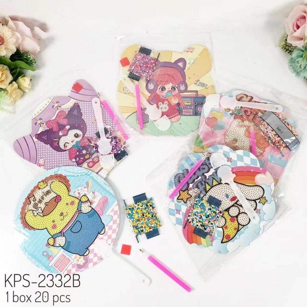 Diy Painting sanrio FAN / Plastic Hand Fan with Cute Characters ...