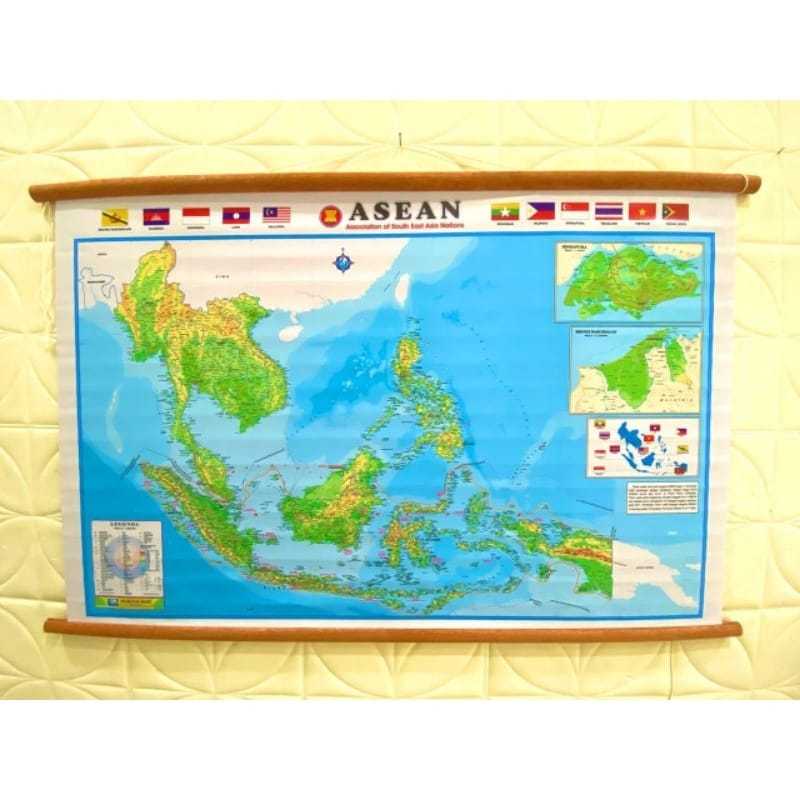 Latest 2025 edition asean frame map measuring 125 x 85cm | Shopee Malaysia