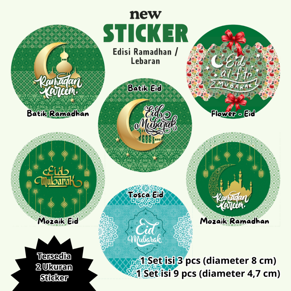 Eid and Ramadhan Jar Label Stickers - Round Eid Al-Fitr Hampers ...