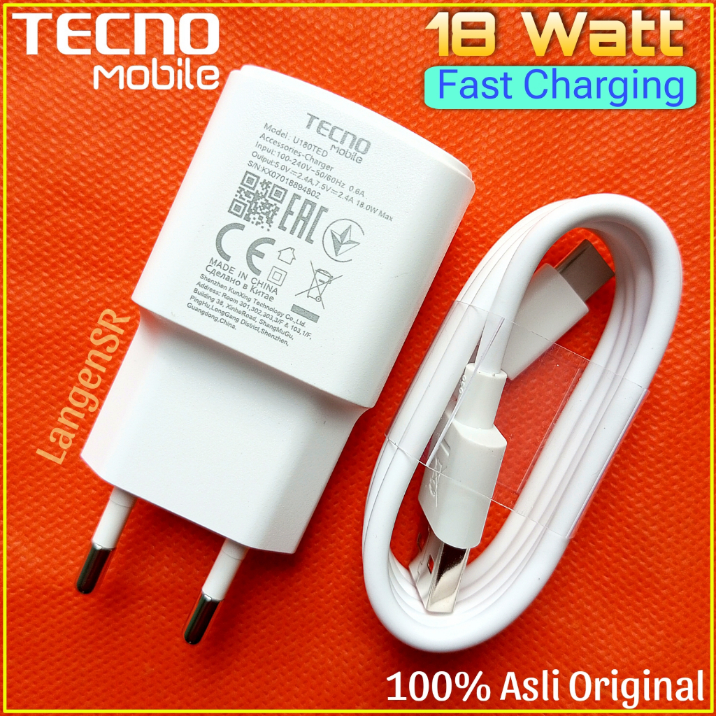 Original Tecno Charger 18 Watt Usb Type C Fast Charging Guaranteed 100% ...