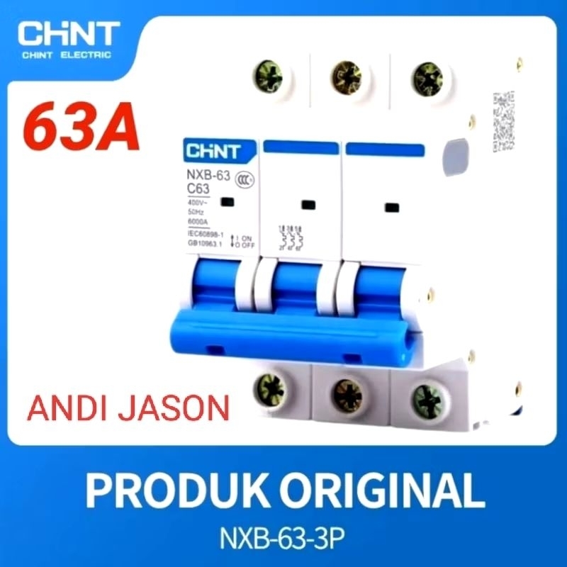 MCB 3PHASE 63A CHINT NXB-63 3P C63 6KA MCB 3 PAS AC 220V~480V | Shopee Malaysia