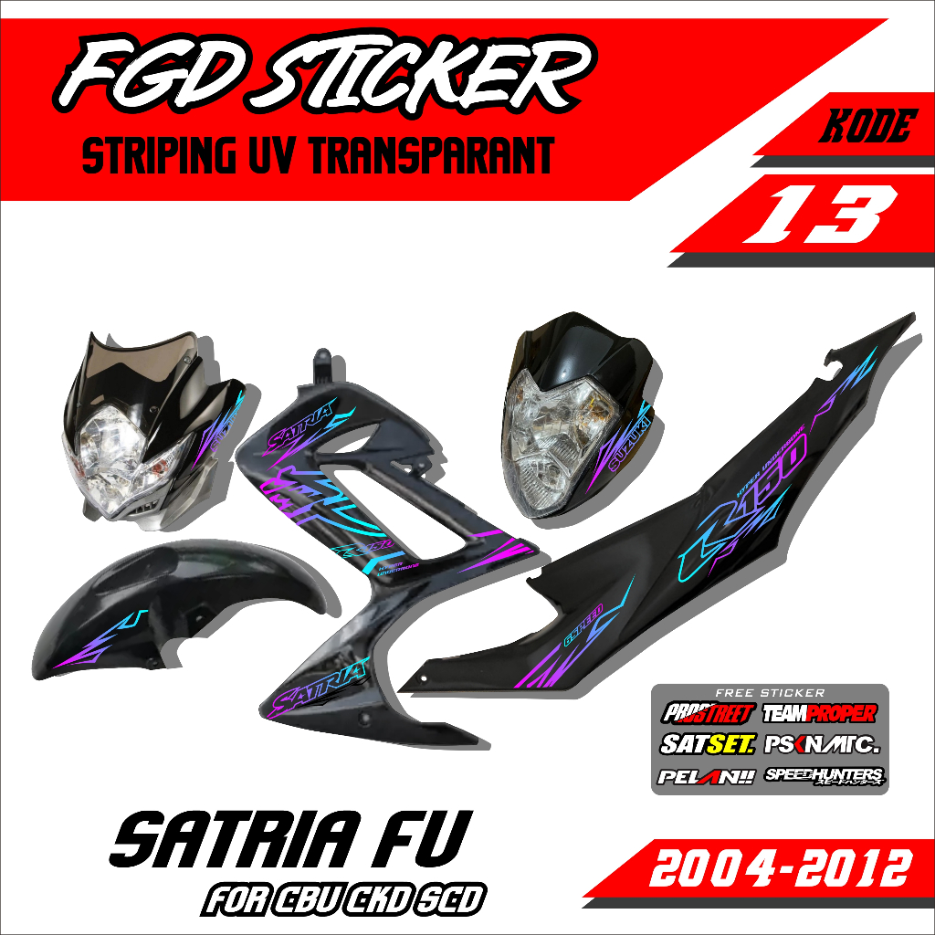 Striping SUZUKI SATRIA FU CBU CKD SCD TRANSPARENT / SUZUKI SATRIA F150 ...