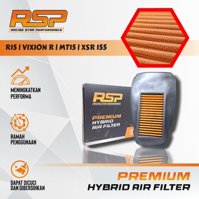 Rsp PREMIUM HYBRID AIR FILTER YAMAHA R15 V3 VVA | Vixion R | Mt15 | Xsr ...