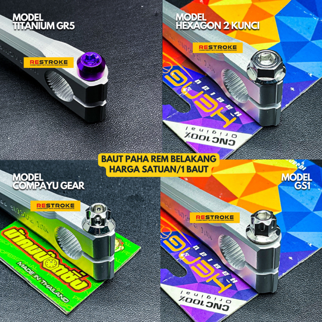 Original PROBOLT STAINLESS HENG COMPAYU PTITANIUM TITANIUM GR5 REAR ...