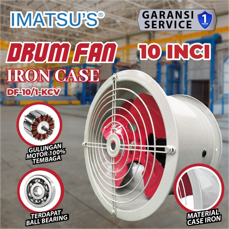 10 Inch Tube Blower Drum Fan DF-10/1-KCV 220V Axial Flow Exhaust Tube ...