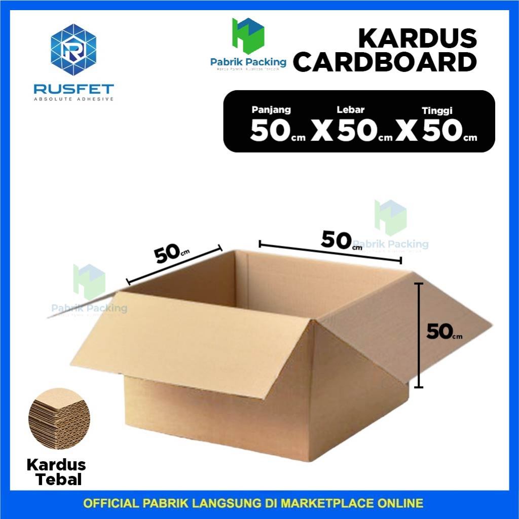 Cardboard packing box, plain brown packing box, 50x50x50 cm | Shopee ...