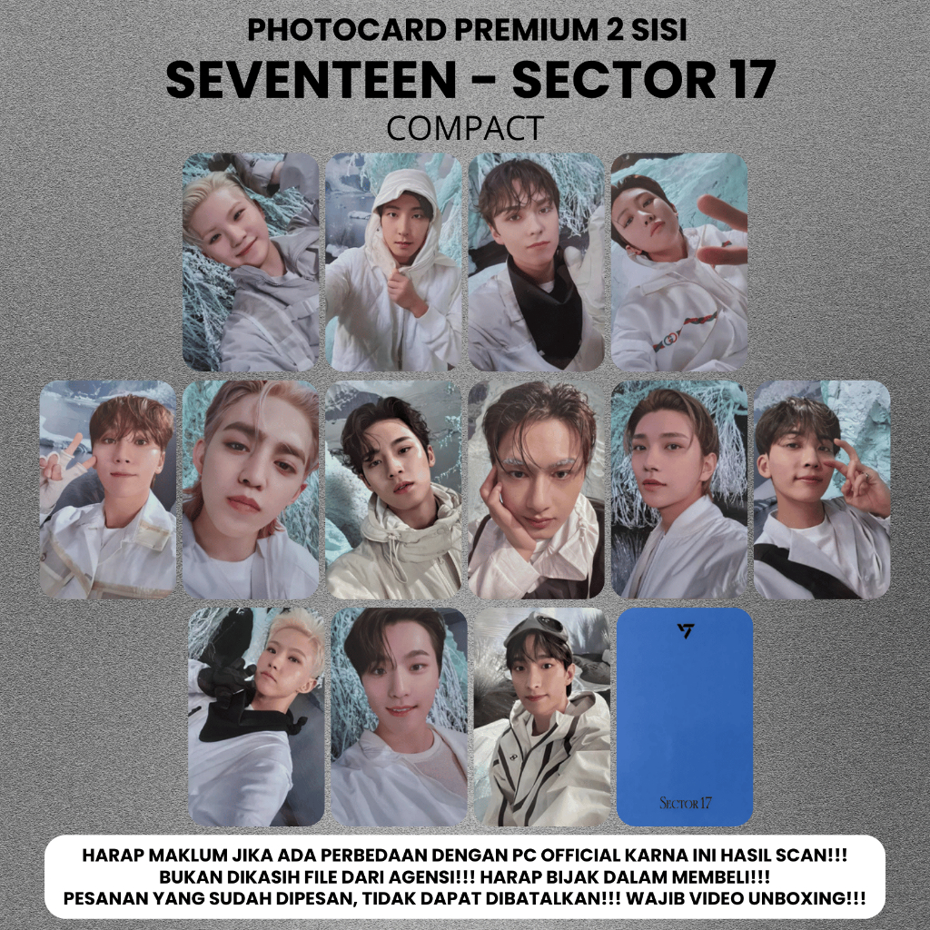 (CONTENTS OF 13 PCS) Photocard SEVENTEEN SECTOR 17 - Premium PC 2 Sides ...