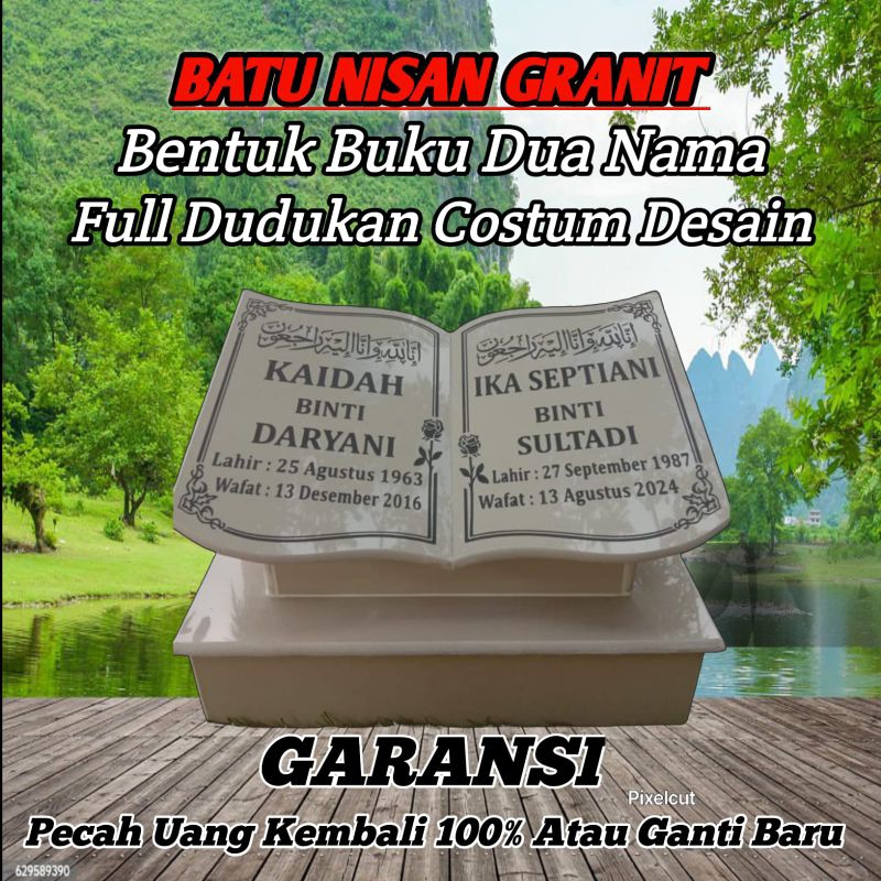 Book Shaped Carved Granite Grave Tombstones - For Two Names - (CAN ...