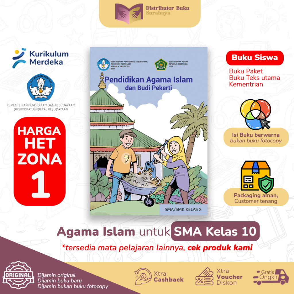 Islamic Religion PAI Book for Class 10 High School - Student Package ...
