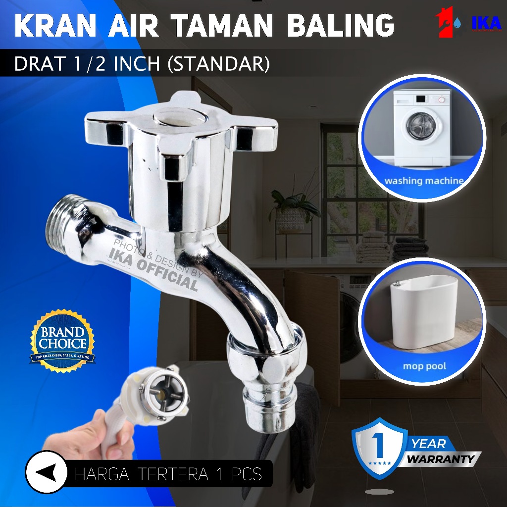 MESIN Garden propeller wall water faucet 1/2 Inch nickel stainless ...