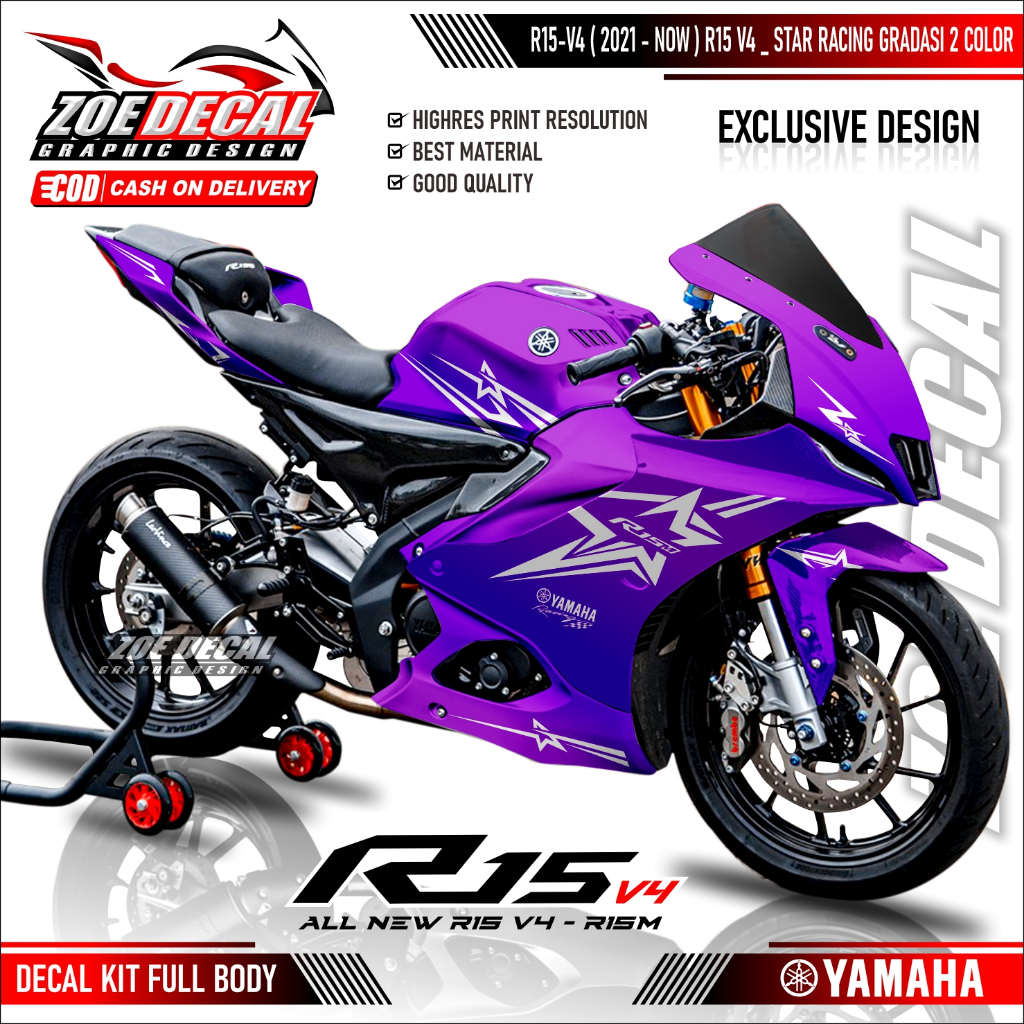 Latest Decal Sticker Full Body yamaha r15 v4 ALL NEW yamaha r15 v4 Star ...